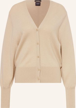 HUGO BOSS Strickjacke Fuvrona Aus Cashmere beige