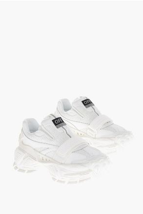 Off-white Perforated Fabric Low Sneakers in Solid Color size 42