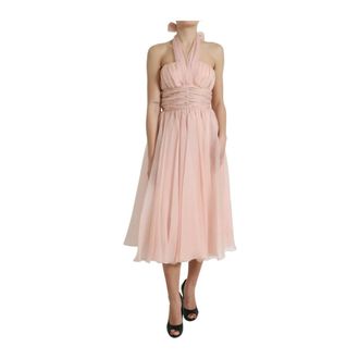 Dolce & Gabbana Rosa Seiden Chiffon Halter A-Linie Kleid - - Dresses - Damen - Rosa - S