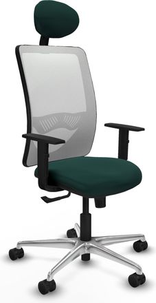 Piqueras y Crespo Hochwertiger Schreibtischstuhl Zulema mit 1D-Armen, h&ouml;henverstellbarer Lendenwirbelst&uuml;tze und festem Kopfteil, ausgestattet mit 3 Positionen, Wei&szlig; / F