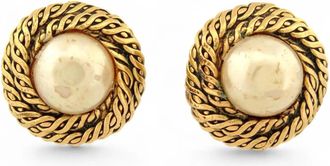 Chanel Ohrringe - VINTAGE CHANEL RUND&Atilde;-RER 1984 PERLEN GOLDMETALL CL - Gr. unisize - in Gold - f&uuml;r Damen