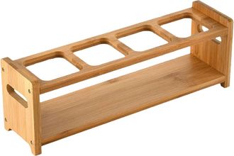 Generico Olivenflaschenhalter - Aufbewahrungsregal aus Holz mit 4 Schlitzen, Organizer f&uuml;r Gew&uuml;rze, stabiles f&uuml;r K&uuml;chentisch