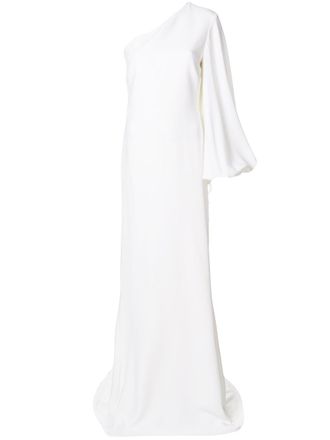 Stella McCartney robe longue &agrave; design asym&eacute;trique &agrave; une &eacute;paule - Blanc