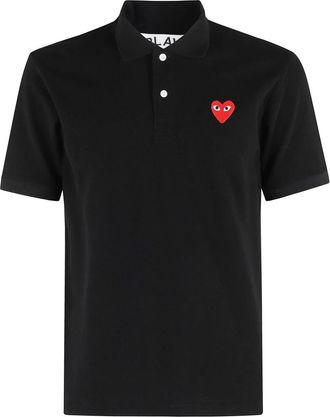 Comme Des Gar&ccedil;ons Homme, Tops, Noir, Taille: XL Heart Emblem Polo