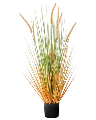 Beliani Deko Kunstgras mit Topf Kunststoff grün/orange 90 cm Kunstpflanze Bristlegrass