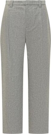Brunello Cucinelli Femme, Pantalons, Gris, Taille: 38 FR Pantalon en laine et cachemire