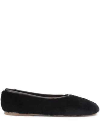 Forte_Forte Ballerinas aus Schafsleder - Schwarz