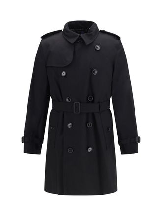 Burberry Cotton with Removable Padded Lining Trench Coat - Black