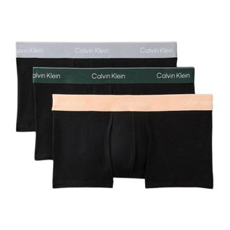 Calvin Klein Homme, Sous-v&ecirc;tements, Noir, Taille: XL Boxer Trunk Coton Stretch Icon 3 Pack Taille Basse