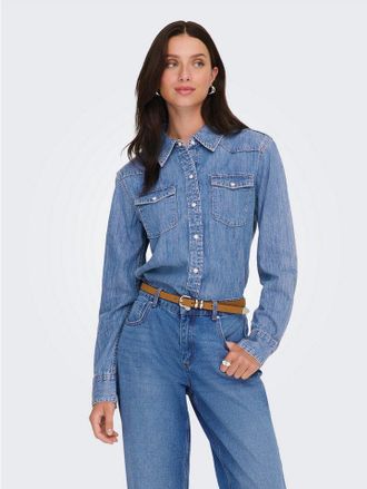 Only Jeansbluse ONLCHARLIZE LS DNM SHIRT AKM NOOS mit Brusttaschen
