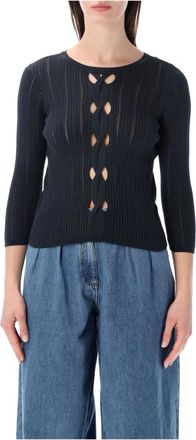 Sessun Femme, Pulls, Vert, Taille: 40 FR Alencar Pointelle Knit