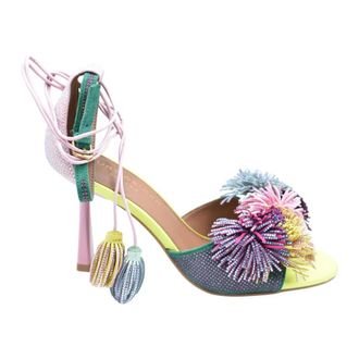 Kurt Geiger Femme, Chaussures, Multicolore, Taille: 40 EU Sandale &agrave; Pompons et Lani&egrave;res &agrave; Nouer