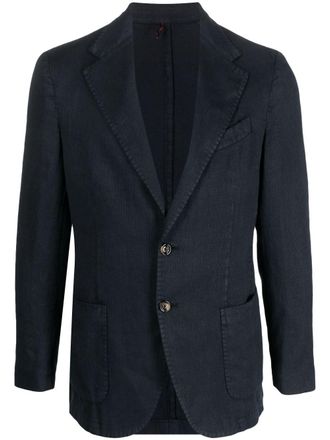 Dell'Oglio blazer boutonn&eacute; &agrave; col crant&eacute; - Bleu