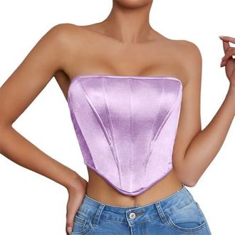 Generic 2026 Bustier Corset en dentelle à épaules dénudées sans manches pour femme, Pp2., XS