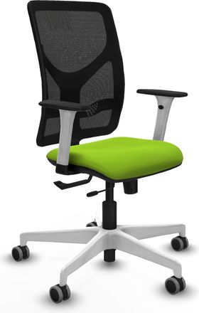 Piqueras y Crespo B&uuml;rostuhl mit Lendenwirbelst&uuml;tze, mit wei&szlig;en und schwarzen Armlehnen, ausgestattet mit Syncro/Traslack und Schneideschaum, mit Rollen 65 mm, Parkett, 