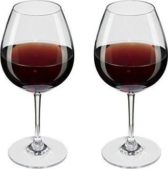 Viva Haushaltswaren 27035 2 x bruchfestes Rotweinglas 250 ml aus hochwertigem Kunststoff, edles Weingl&auml;ser Set f&uuml;r Outdoor-Aktivit&auml;ten etc. (wie echtes Glas)