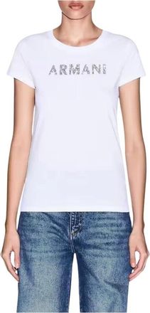 A|X Armani Exchange Baumwoll-T-Shirt mit Logo - - Tops - Damen - Wei&szlig; - M