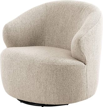 M&oslash;rteens home24 Loungesessel Beige/Beige Boucl&eacute; Stoff Moena 80 x 77 x 80cm
