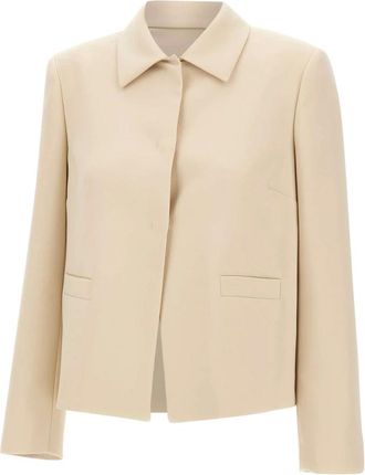 Elena Miro Femme, Vestes, Beige, Taille: 44 FR Veste Tailleur Cr&ecirc;pe