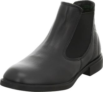 Think Think NINA Damen chromfrei gegerbte nachhaltige Chelsea Boot Stiefelette, SCHWARZ 0000, 38.5 EU