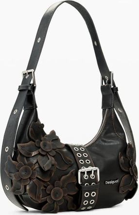 Desigual Petit sac &agrave; appliqu&eacute;s fleurs - Marron