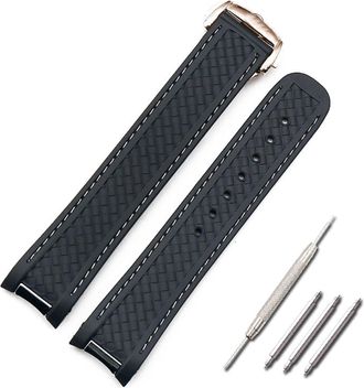 Generic Für Hippocampus 300 AT150 8900 Meter Marine Rubber Butterfly Buckle Uhrenarmband 20 mm Silikonarmband