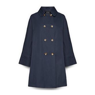 Elena Miro Doppelreihiger Gabardine-Trenchcoat - - Coats - Damen - Blau - 7XL