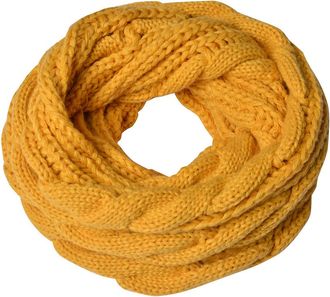 Miobo Strick Loop Schal, Zopf Muster Winterschal, Wolle warmen, Hochwertiges, Unisex mit Einheitsgr&ouml;&szlig;e (Gelb)