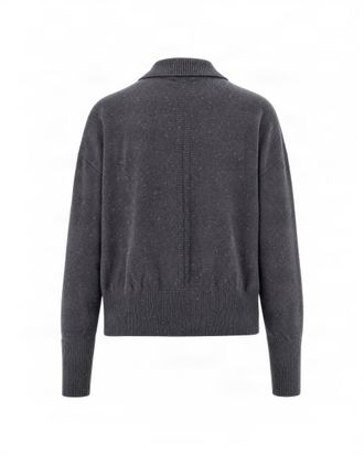 Patrizia Pepe Half-Zip Knit Polo - Gray