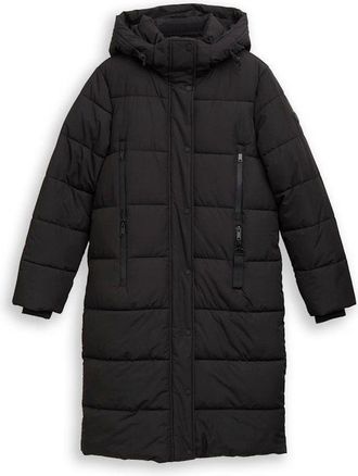 Tom Tailor Winterjacke Winterjacke Lange Winterjacke mit Fleece-Innenfutter und 2-Wege-Rei&szlig;verschluss