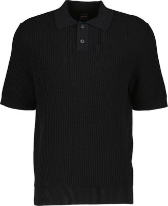 BOSS Herren Strick-Poloshirt aus Baumwoll-Mix AKOPPO