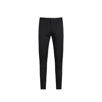 PT01 Pantalon uni en coton m&eacute;lang&eacute;