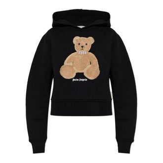 Palm Angels Femme, Sweatshirts et sweats &agrave; capuche, Noir, Taille: 42 FR Bear Fitted Sweat &agrave; capuche