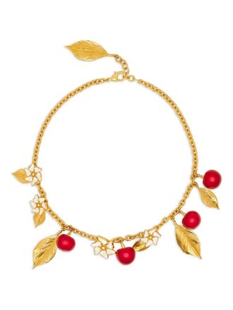 Oscar De La Renta collier Cherry - Or