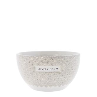 Bastion Collections Bowl little Mosaic LOVELY DAY Keramik weiss titane Müsli- und Dessertschale Keramikgeschirr gedeckter Tisch BC Bowl