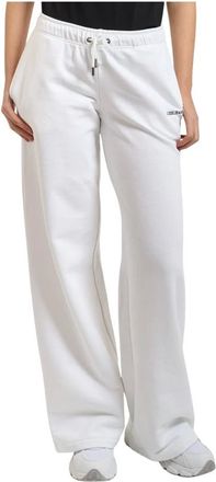 Guess Femme, Pantalons, Blanc, Taille: 38 FR Pantalon de surv&ecirc;tement avec logo brod&eacute;