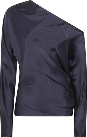 Ann Demeulemeester Femme, Blouses et Chemises, Bleu, Taille: 42 FR Roos Bias Cut Drop Shoulder Top