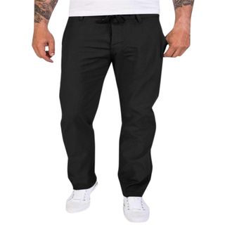 Generic Leinenhose Herren, Sommerhose Herren Leicht Lang, Leinen Chino Hose Mit Kordelzug Sommer Hosen Stretch Stoffhose Lang Freizeithose Linen Pants High Wa