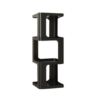 Generic Eck-B&uuml;cherregal, kreatives quadratisches B&uuml;cherregal, B&uuml;cherregal aus Eisen, geeignet for Eingangshalle, Wohnzimmer und Schlafzimmer(Black,3-Tier 30x3