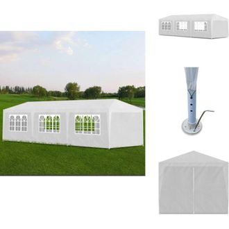 vidaXL Tente de r&eacute;ception 3x9 m Blanc - Tents De R&eacute;ception - Auvent Ext&eacute;rieur - Abri Jardin - Parasol - F&ecirc;te Ext&eacute;rieure