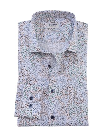 Olymp Herren Businesshemd Langarm Level.Five.Body.fit,Digitaldruck auf Uni,Body fit,Modern Kent,gr&uuml;n 45,42