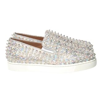 Christian Louboutin Femme, Chaussures, Blanc, Taille: 35 1/2 EU Roller Boat Flat Baskets