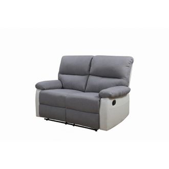 Habitat et Jardin Habitat Et Jardin - Canapé relax Lincoln - 147 x 89 x 103 cm - 2 places - Blanc / gris clair