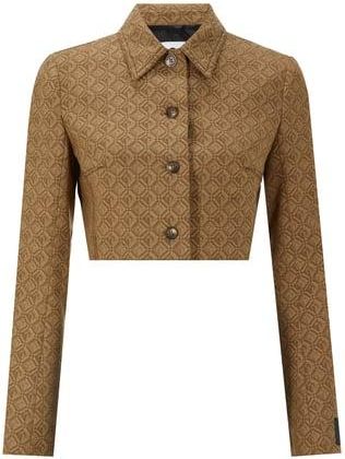 Marine Serre Veste courte imprimé monogramme