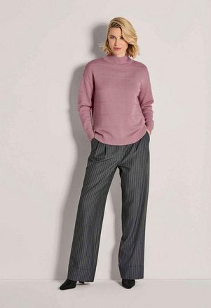 Madeleine Strickpullover Eleganter Wollpullover mit Querstruktur Strukturpullover mit Stehkragen und Langarm