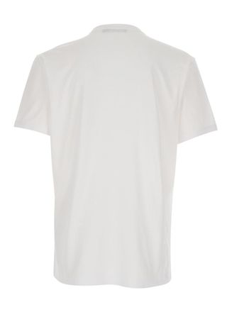 Dolce & Gabbana Mens T-Shirt With Front Logo White Cotton T-Shirts And Polos
