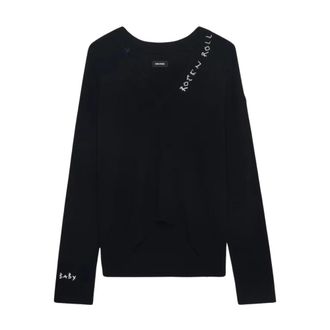 Zadig&Voltaire V-Ausschnitt Kaschmir Pullover - - Knitwear - Damen - Schwarzk - M