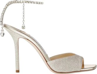 Jimmy Choo London Femme, Chaussures, Gris, Taille: 38 EU Saeda Sandal 100