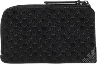 Emporio Armani Homme, Accessoires, Noir, Taille: ONE Size Portefeuille &agrave; fermeture &eacute;clair textur&eacute;e avec fentes pour cartes