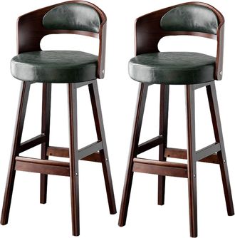 Generic Hoher Barhocker f&uuml;r die K&uuml;che, gepolstert mit PU-Leder, Holzbeine, Hohle R&uuml;ckenlehne, 136 kg belastbar, geeignet f&uuml;r K&uuml;cheninseln, Caf&eacute;s, Bartheken un